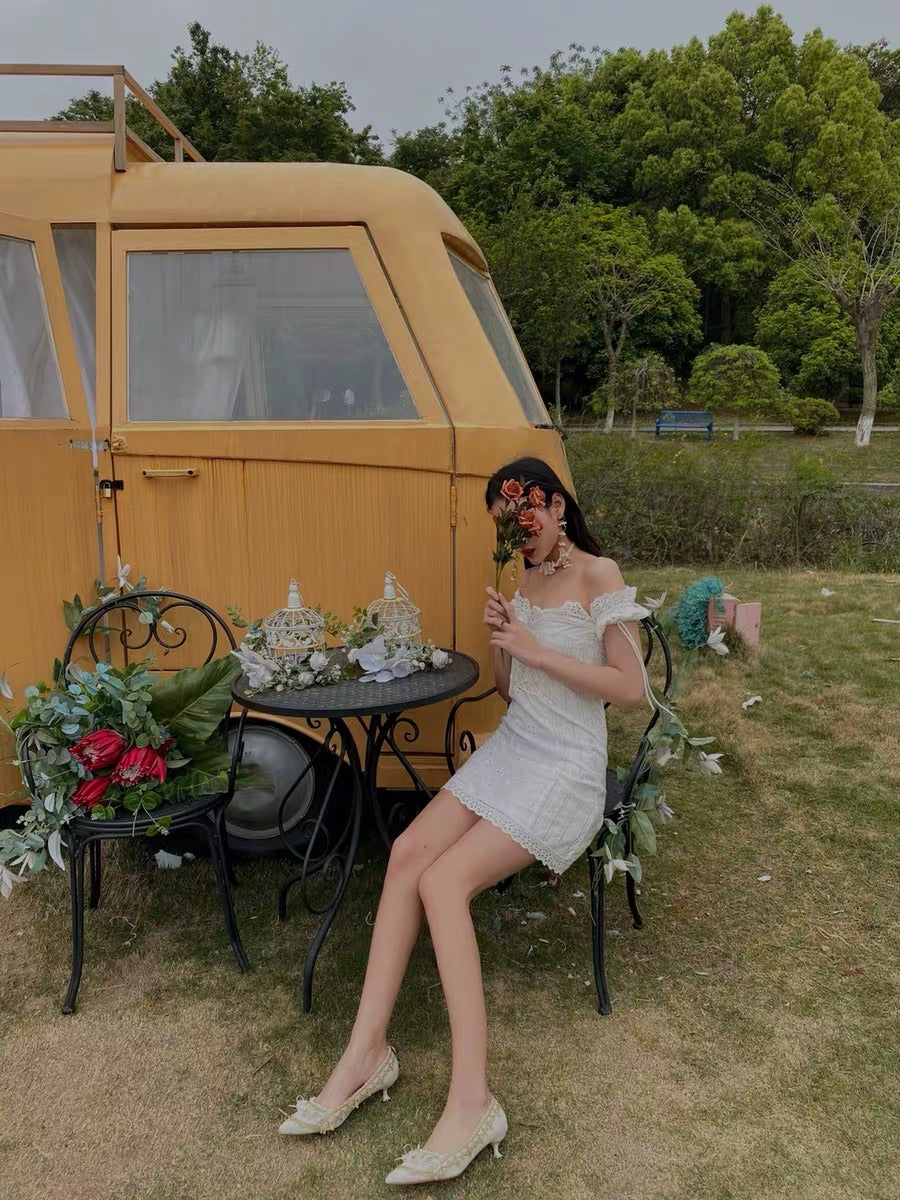 Tea party mid heels handcrafted shoes | EverythingCuteClub